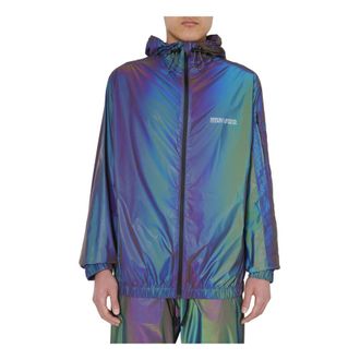 Marcelo Burlon Logo Reflect Pkt Windbreaker - - Jackets - Herren - Blau - S