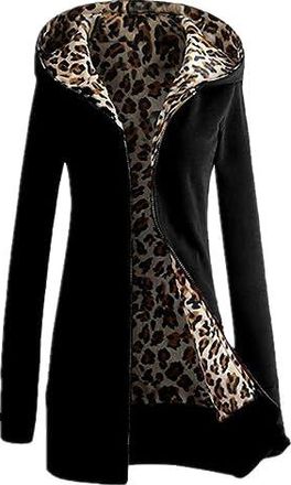 Generic Hoodies V&ecirc;tements &agrave; capuche pour femme Manteau dhiver rembourr&eacute; &agrave; capuche Noir Taille L
