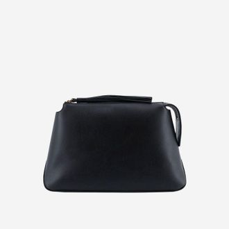 Pinko Womens Leather Beauty Case With Logo Black Accessory