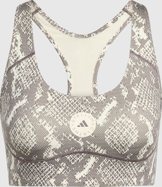 Stella McCartney TruePurpose Power Impact Snake Print Training Bra, Woman, Beige, Size: XXS
