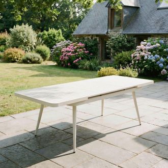 IDIMEX Gartentisch Sunny, wei&szlig; - Outdoor Tisch ausziehbar bis 200cm, pulverbeschichtetes Aluminiumgestell, wetterfest & UV-best&auml;ndig, ideal f&uuml;r Garten und Te