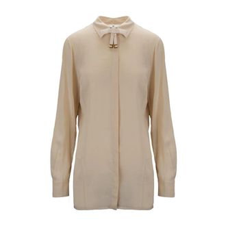 Elisabetta Franchi Knopfbluse mit Schleifendetail - - Blouses & Shirts - Damen - Beige - XL