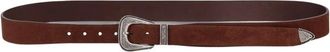Brunello Cucinelli Ceinture Western en daim &agrave; boucle - Homme - Accessoires - Brun - Taille: 95 CM