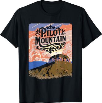 Giant Step Design Co. Pilot Mountain North Carolina Vintage WPA Style Artistic T-Shirt