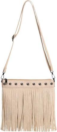 Generico Niesel Sac à bandoulière avec pompons, pour femme, portefeuille pour téléphone portable, porte-monnaie avec pompon en cuir PU, porte-monnaie pour télé