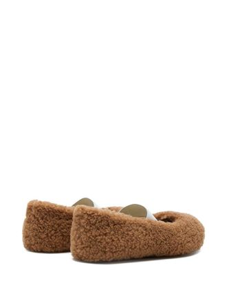 Moon Boot Womens Ballet Flats Brown Leather Ballerina Shoes