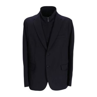 Armani Slim-Fit Mono Collar Blazer - - Jackets - Herren - Blau - 2XL