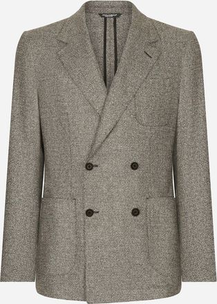 Dolce & Gabbana Zweireihige Jacke Portofino Aus Stretch-flanell - Mann Anz&uuml;ge Und Blazer Grau 50