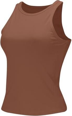 Generic Lot de 2 d&eacute;bardeurs soyeux pour femme - Chemise d&eacute;contract&eacute;e et confortable - D&eacute;bardeur sans manches - Dos nageur - Haut en tricot c&ocirc;tel&eacute; - Chemisier 