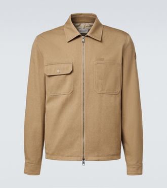 Moncler Veste en coton et cuir