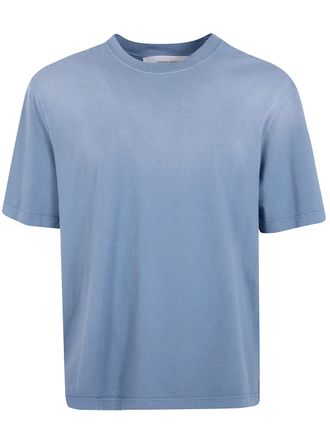 Golden Goose Relaxed Fit T-Shirt Faded Cotton Jersey Logo Patch