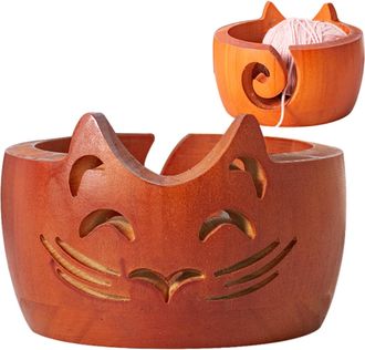 Generic Garnschalen f&uuml;r Katzen zum H&auml;keln - Garnschale f&uuml;r Holz-Strickgarne, Schale f&uuml;r Strickwaren Garnhalter f&uuml;r H&auml;kelnadeln und handgefertigtes H&auml;kelzubeh&ouml;