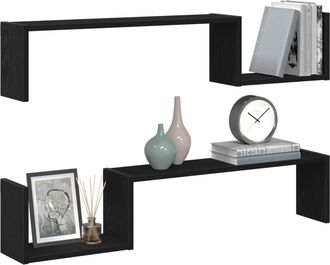 Generic 2xWandregal, B&uuml;cherregal, Wandboard, Schweberegal, H&auml;ngeregal, Dekoregal, Freischwebend, Regal, B&uuml;roregal, Wandablage, 100x15x20cm, Holzwerkstoff(Wei&szlig;