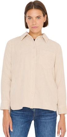 Cecil Damen 3412161 Cordhemdbluse, Oat Milk beige, XX-Large