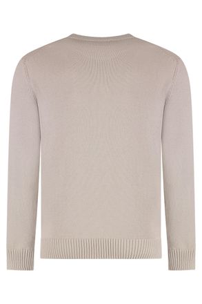 Drumohr Mens Cotton Crew-Neck Sweater Oyster Sweatshirts
