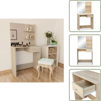 vidaXL Vidaxl - Coiffeuse Bois ding&eacute;nierie 75x40x141 cm Ch&ecirc;ne - Coiffeuse - Meuble De Salle De Bain - Table De Maquillage - Commode - Rangement