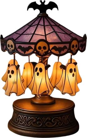 Generic Karussellampe - Halloween-Dekoration, gruseliges Nachtlicht | Dekoration f&uuml;r Nachtlicht, niedliche Halloween-, Vintage, wiederaufladbar &uuml;ber USB, f&uuml;r 