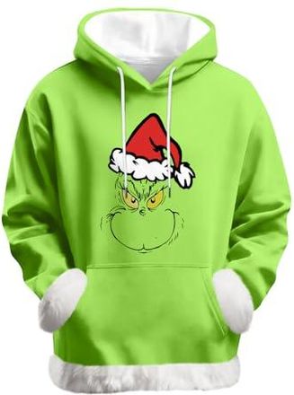 Generic Le Grinch Sweat Femme A Capuche Pull Costume Vetement Sweet Femmes Chaud Oversize Polaire Pyjama Christmas 2025 Sweatshirts Adulte De Hiver Deguisemen