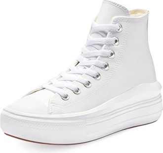 Converse A04295C Chuck Taylor All Star Move Platform FOUNDATIONAL Leather Femme White/Black/White EU 37