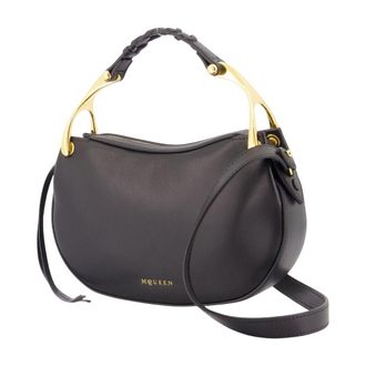 Alexander McQueen Womens Wishbone Mini Crossbody Leather Black Calfskin Bags Crossbodies