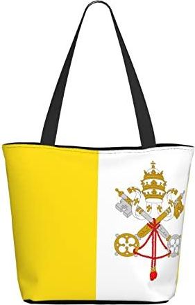 AOOEDM Sac shopping pour femme avec drapeau du Vatican 33 x 27,9 x 17,8 cm. Le cadeau parfait pour la Saint-Valentin. Cest de la Saint-Valentin pour maman, f
