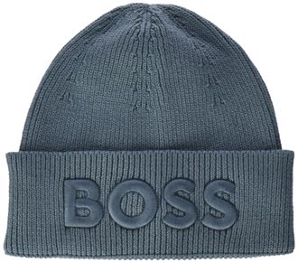 BOSS Herren Afox Beanie, Open Green375, Einheitsgröße EU