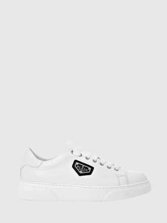 Philipp Plein Baskets basses en cuir lisse avec logo lat&eacute;ral appliqu&eacute;