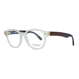 Ermenegildo Zegna Homme, Accessoires, Gris, Taille: ONE Size Montures Optiques Rondes en Plastique