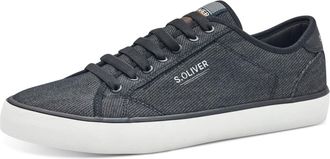 s.Oliver Herren Sneaker flach mit Schnürsenkeln Low Top, Schwarz (Black), 44 EU