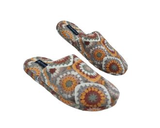 De Fonseca Folk Kunst-Hausschuhe für Damen, aus Baumwolle, bequem und waschbar, für Zuhause, beige, 40/41 EU