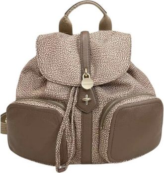 Borbonese Femme, Sacs, Brun, Taille: ONE Size Sac &agrave; dos en tissu technique