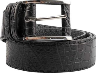 Kiton Homme, Accessoires, Noir, Taille: 90 CM Ceinture en cuir de crocodile