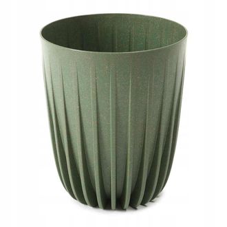 HowHomely Blumentopf aus Kunststoff 36 cm mit Pflanzk&uuml;bel Einsatz 30 cm Durchmesser - Langlebige und Leichte &Uuml;bertopf in Gr&uuml;n f&uuml;r Deko Wohnzimmer Garten oder Te