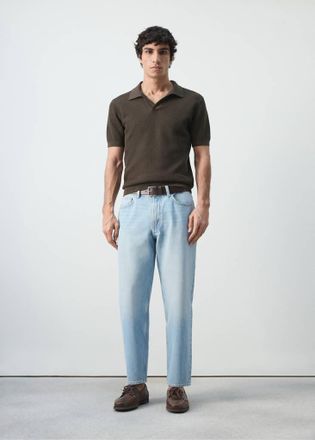 Mango Jean Sammy court coupe carotte bleu clair - Homme - 38 - MANGO MAN