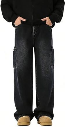 Generic Jean Homme Jeans Homme Jean Homme Regular Confortable Classique Workwear Lav&eacute; Classique Ample Large - Coupe Confortable D&eacute;contract&eacute;e Inspir&eacute;e des Tenu