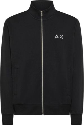 Sun 68 Homme, Sweatshirts et sweats à capuche, Noir, Taille: XL Track Zip Basic Fleece