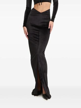 Fiorucci Maxirock aus Samt - Schwarz