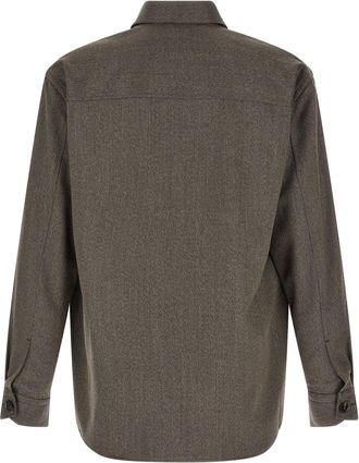 Brioni Wool M&eacute;lange Shirt - Brown