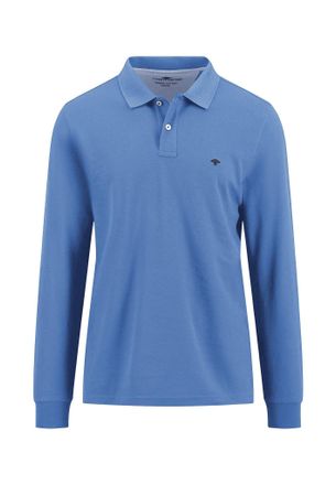 Fynch-Hatton Langarm-Poloshirt aus Baumwolle Crystal Blue/XXL