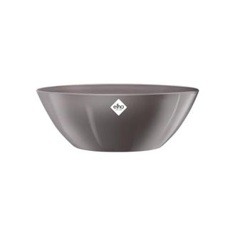 ELHO Brussels Diamond Oval 36 - Blumentopf f&uuml;r Innen - &Oslash; 35.5 x H 13.0 cm - Grau/Oyster Pearl