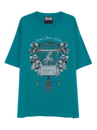 Versace Jeans Couture t-shirt imprimé à ornements - Bleu