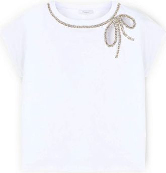 Motivi Femme, Tops, Blanc, Taille: 36 FR T-shirt avec en strass