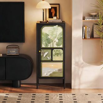 Generic K&uuml;chen-Sideboard, kunstvoller Aufbewahrungsschrank, Korpus aus Kohlenstoffstahl, abgerundete Griffe, platzsparende Aufbewahrungsl&ouml;sung for kompakte Wo