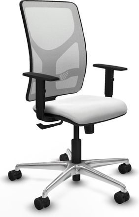 Piqueras y Crespo Schreibtischstuhl, wei&szlig;, gepolstert, mit 1D-Armlehnen, h&ouml;henverstellbare Lendenwirbelst&uuml;tze, ausgestattet mit 3 Positionen und Schneideschaum, Wei&szlig; / 