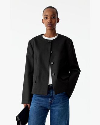 Arket Elegante A-Linien-Jacke -Schwarz