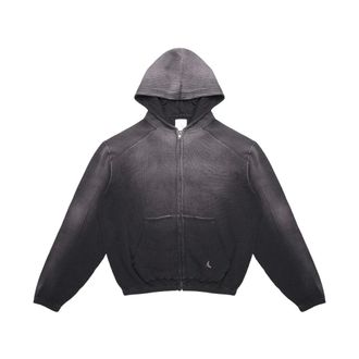 Roa Roa, Homme, Sweatshirts et sweats &agrave; capuche, Noir, Taille: M Bee Sun Faded Waffle Zip Up Sweat &agrave; capuche