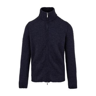 FILIPPO DE LAURENTIIS Blauer Pullover mit durchgehendem Rei&szlig;verschluss f&uuml;r Herren - - Knitwear - Herren - Blau - L