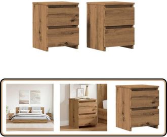 vidaXL Tables de chevet 2 pcs chêne artisanal bois dingénierie - Vidaxl