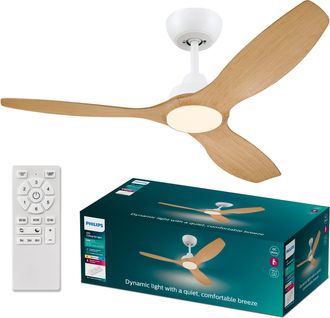 Philips Deckenventilator mit festem Fl&uuml;gel, 3 Fl&uuml;gel, gro&szlig; (52), 28 W LED-Licht, Gleichstrommotor, Farbtemperaturbereich (3000 K, 4300 K, 6500 K) mit Dimmfunk