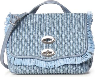 Zanellato Femme, Sacs, Bleu, Taille: ONE Size Postina Vimini Frangia